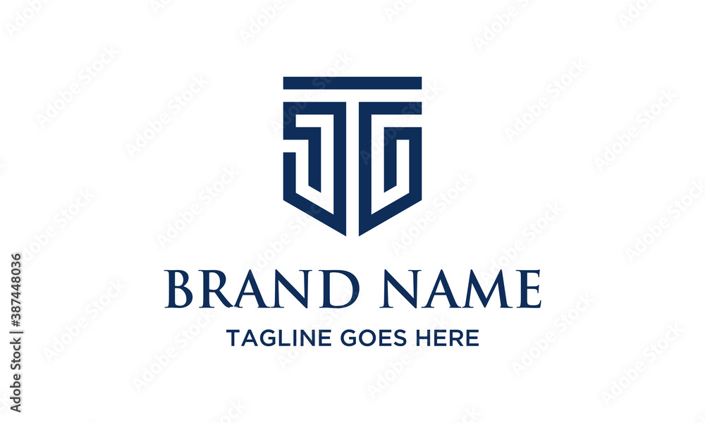 initials letter JG with shield shape Stock Vector | Adobe Stock