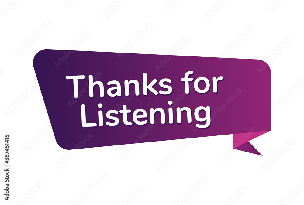 Thanks for listening image vector, thanks for listening banner design ...