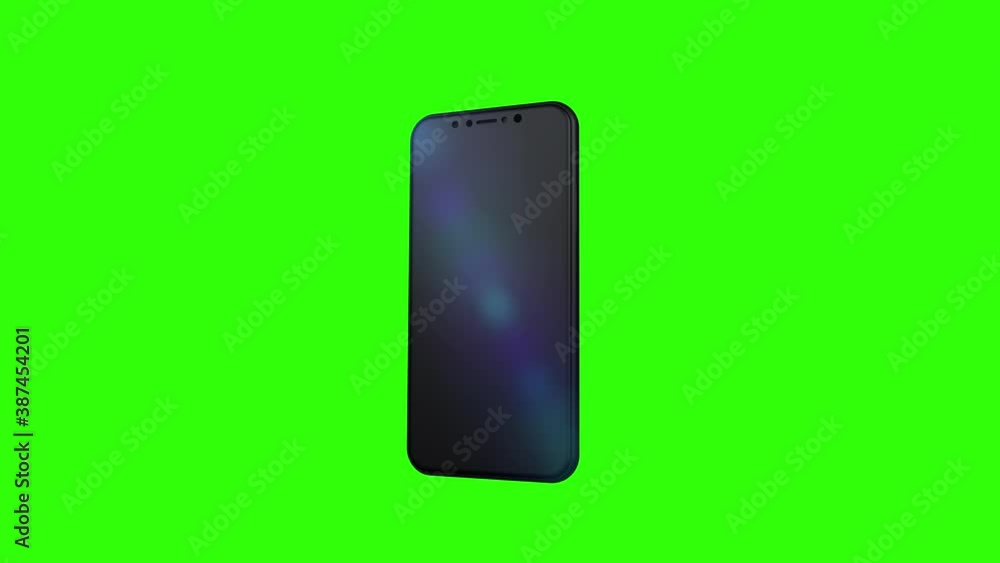 3d Mobile phone rotating animation from left to right side, flare ...