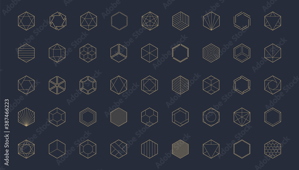 Hexagon vector design elements. Template for logo. Stock Vector | Adobe ...