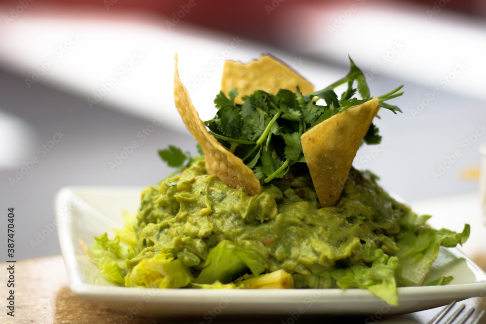 Chips and Guacamole Appetizer Stock Photo | Adobe Stock