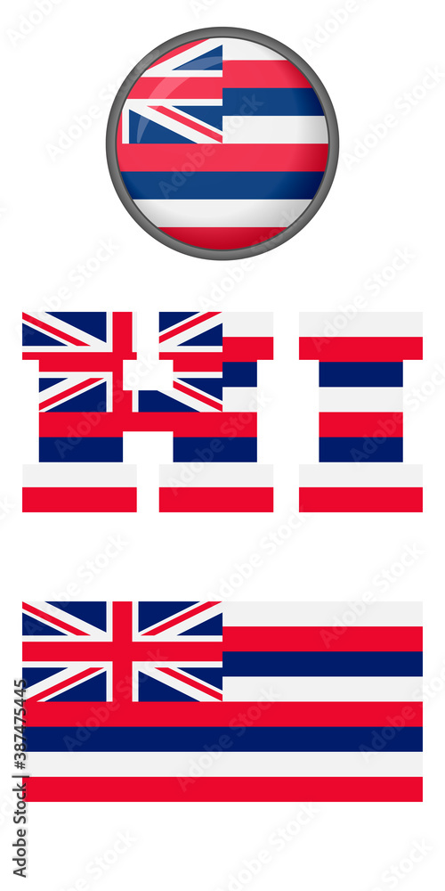 Hawaii flag icons on a white background. Vector image: flag of Hawaii ...