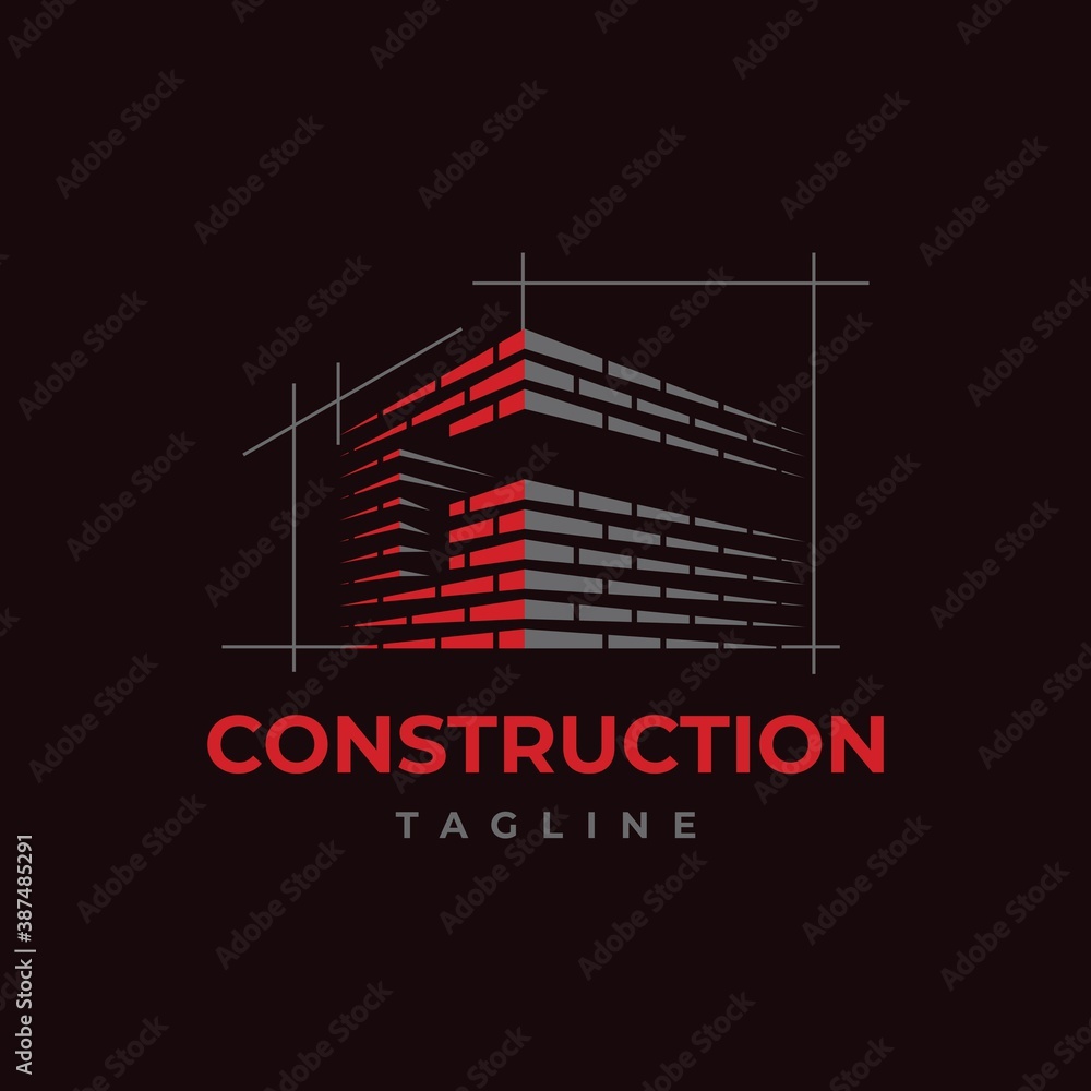 Brick work with letter G illustration. Home build symbol logo design ...