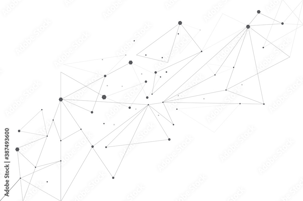 Network abstract connection isolated on white background. Network ...