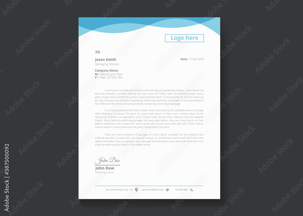 New creative Letterhead design vector graphics template Stock Vector ...