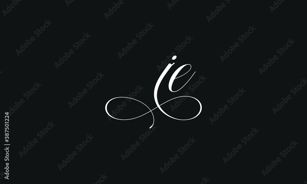 je j e initial letter handwriting and signature template vector image ...