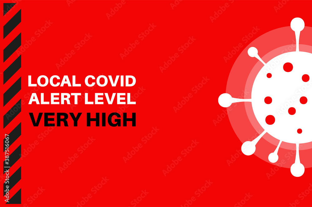 Very High Local Covid Alert Level (Tier 3) Vector Illustration Stock ...