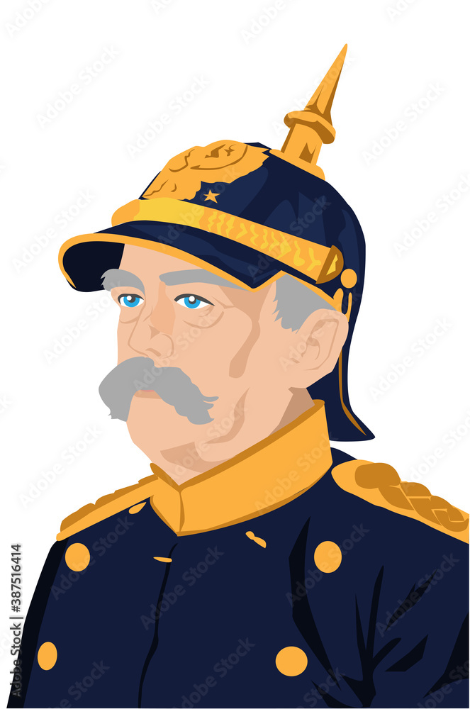 Portrait illustration of Otto von Bismarck German chancellor. vector de ...