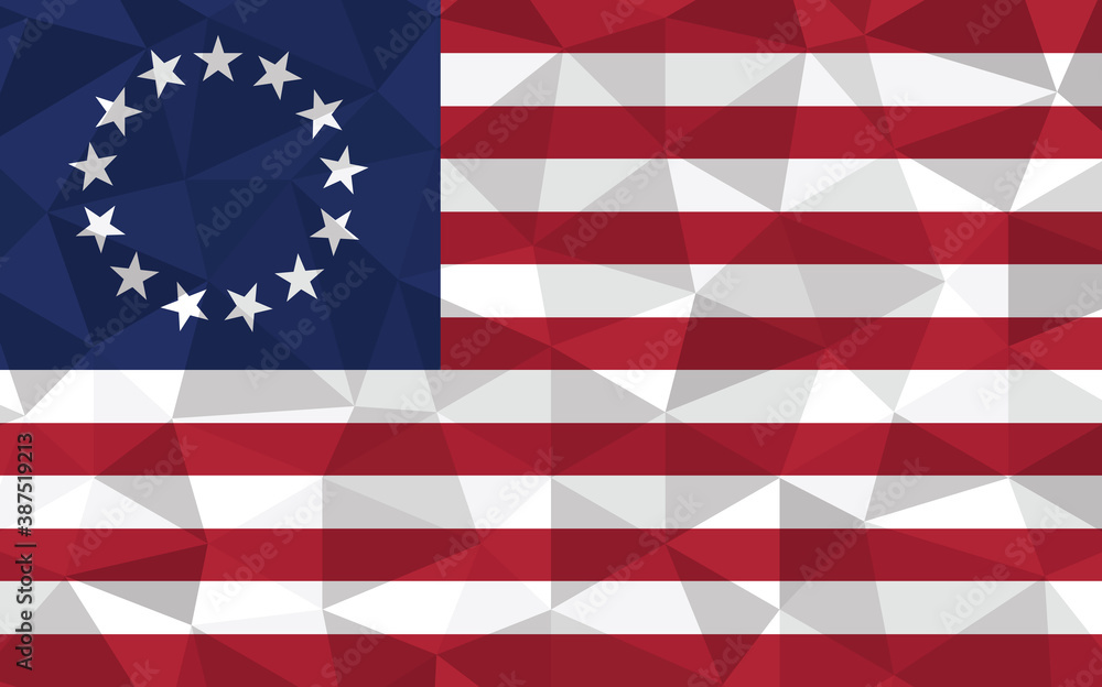 Low poly First United States flag vector illustration. Triangular ...