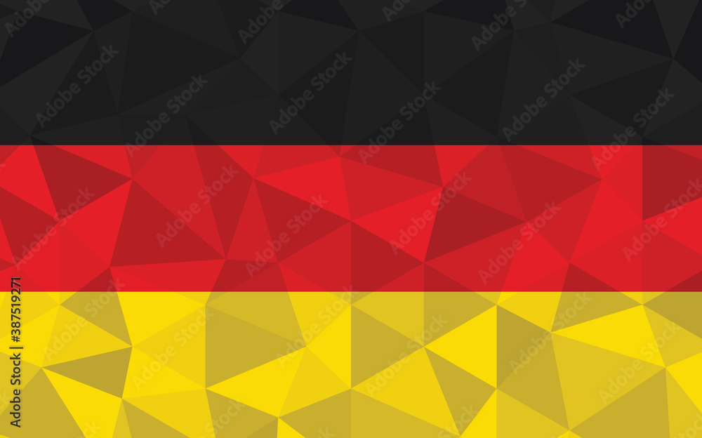 Low poly Germany flag vector illustration. Triangular German flag ...