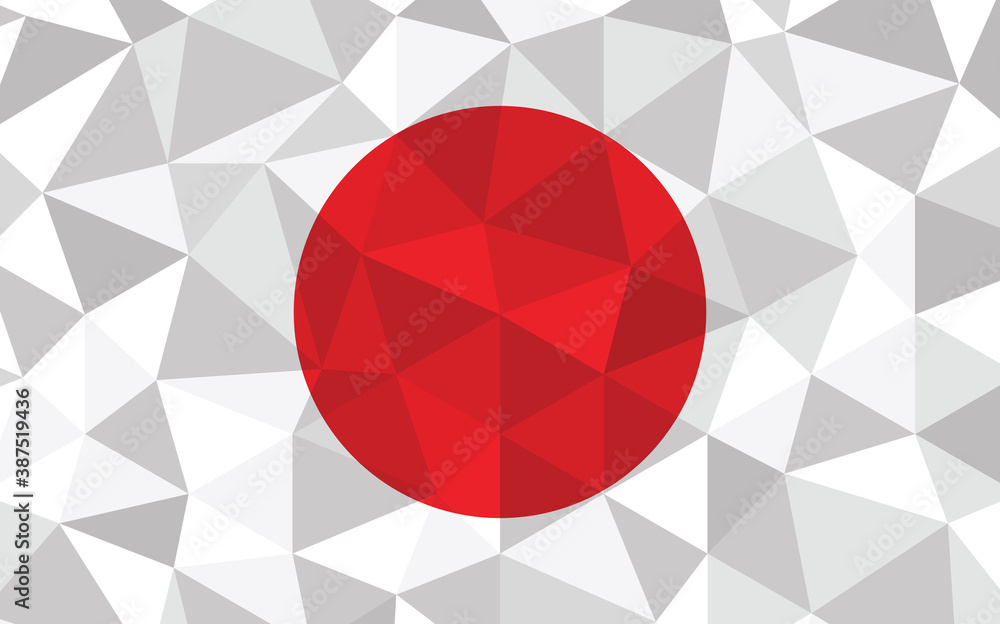 Low poly Japan flag vector illustration. Triangular Japanese flag ...