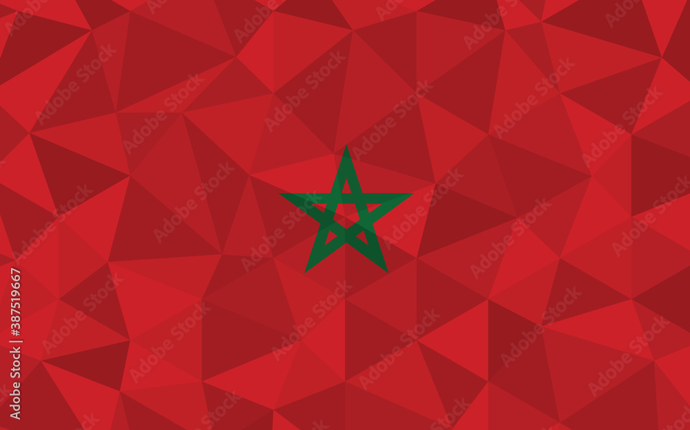Vetor de Low poly Morocco flag vector illustration. Triangular Moroccan ...