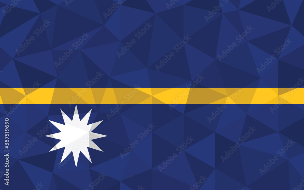 Low poly Nauru flag vector illustration. Triangular Nauruan flag ... Low poly Nauru flag vector illustration. Triangular Nauruan flag ...