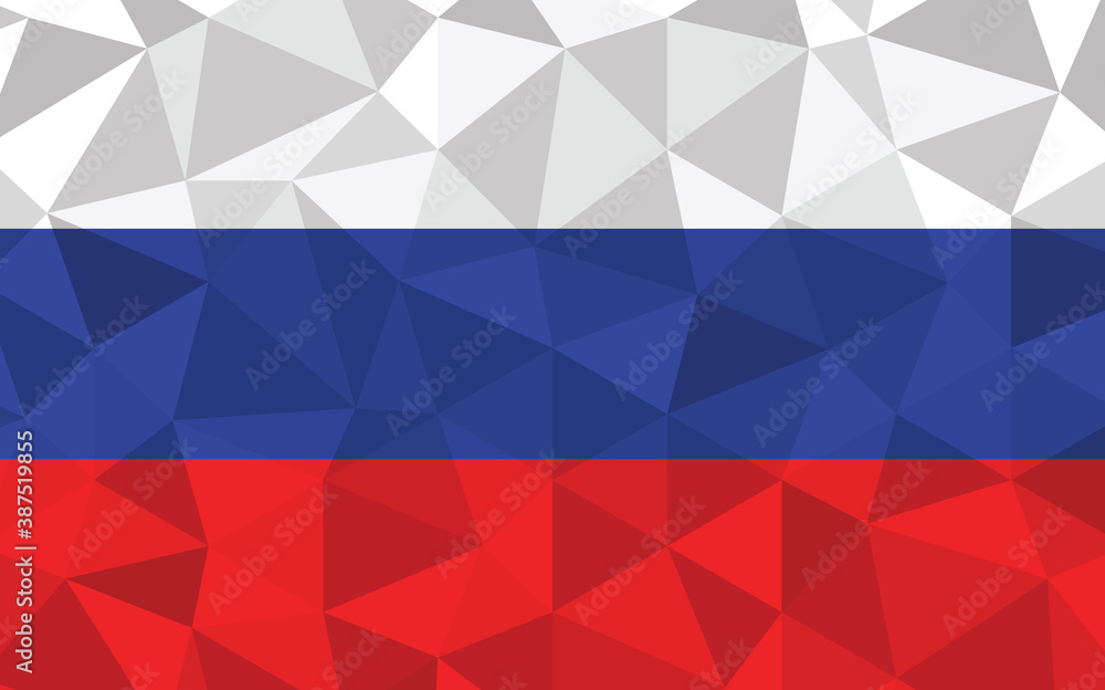 Low poly Russia flag vector illustration. Triangular Russian flag ...