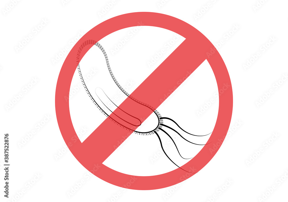 Icono de prohibido bacterias en fondo blanco Stock Vector | Adobe Stock