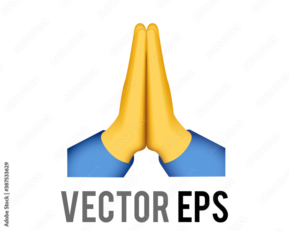 vector two hands placed together thank you or pray emoji icon Stock ...