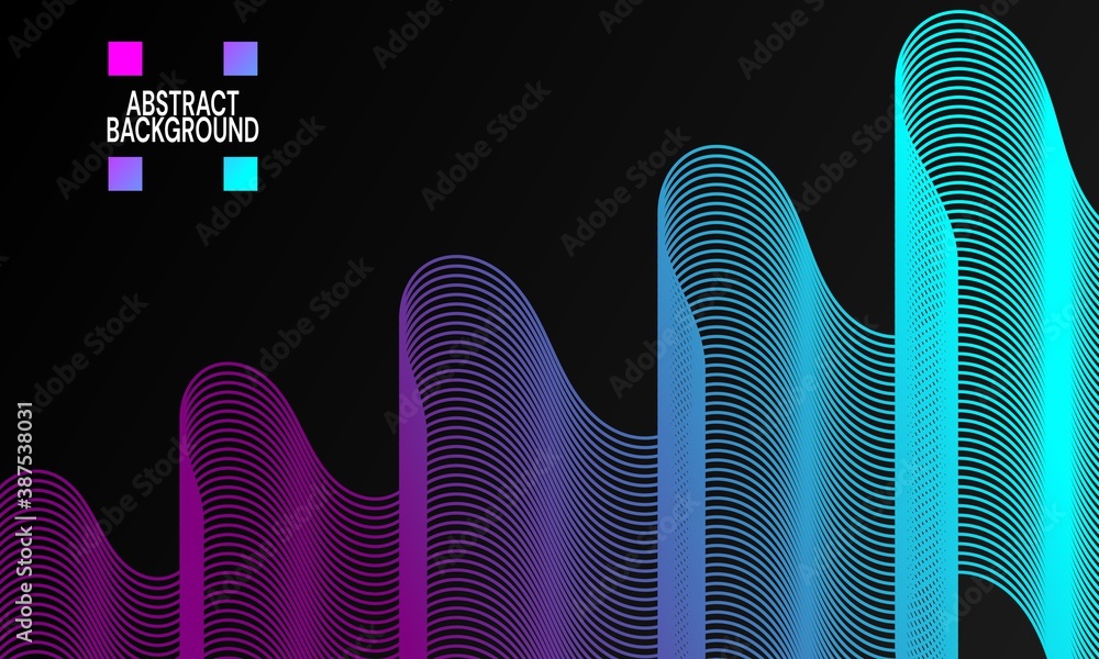 Modern abstract background with wavy lines in purple and blue ...