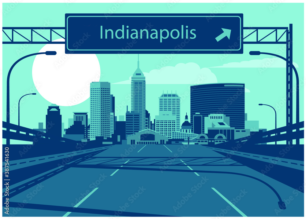 Indianapolis Skyline Stock Vector | Adobe Stock