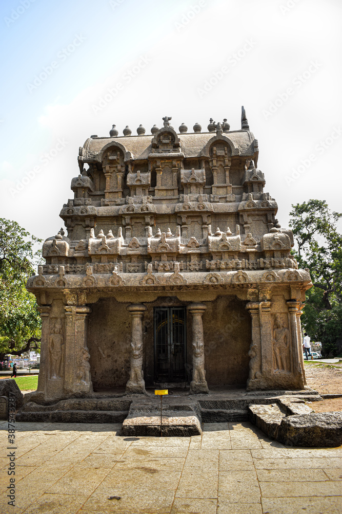 south Indian Tamil temple front view in Mahabalipuram Stock Photo ...