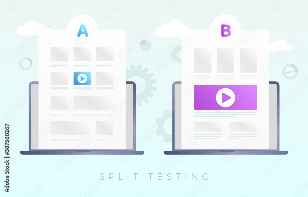Split testing vector concept illustration. AB Comparison web site page ...