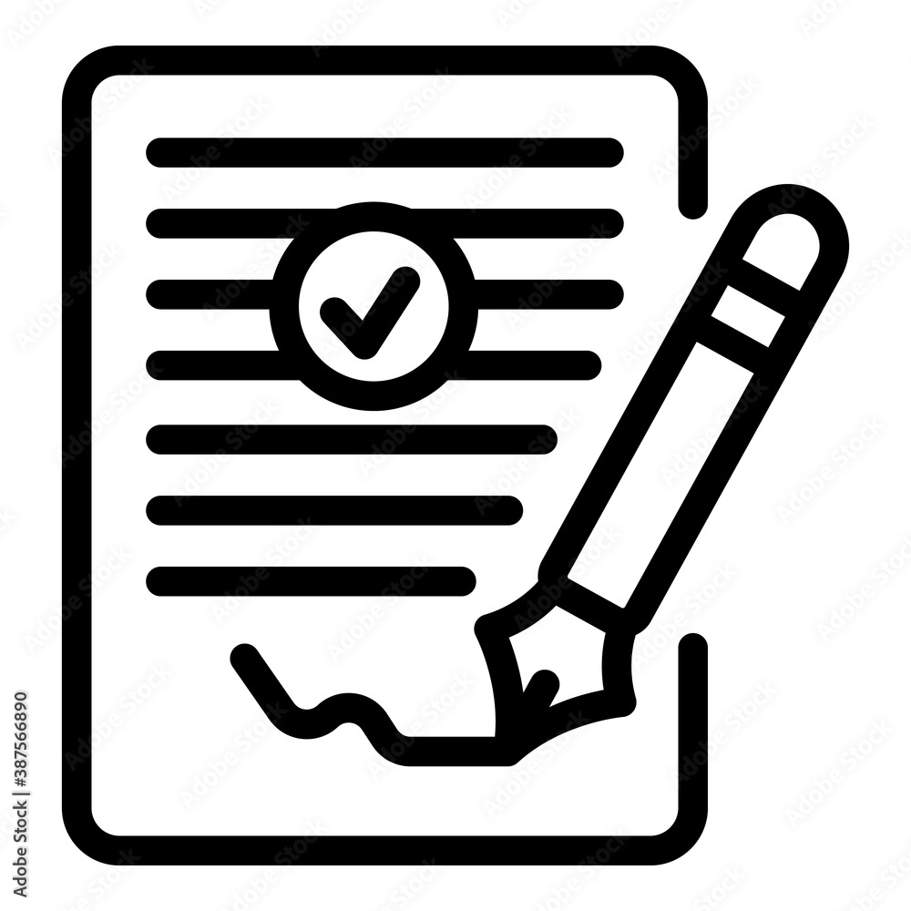 Request signature icon. Outline request signature vector icon for web ...