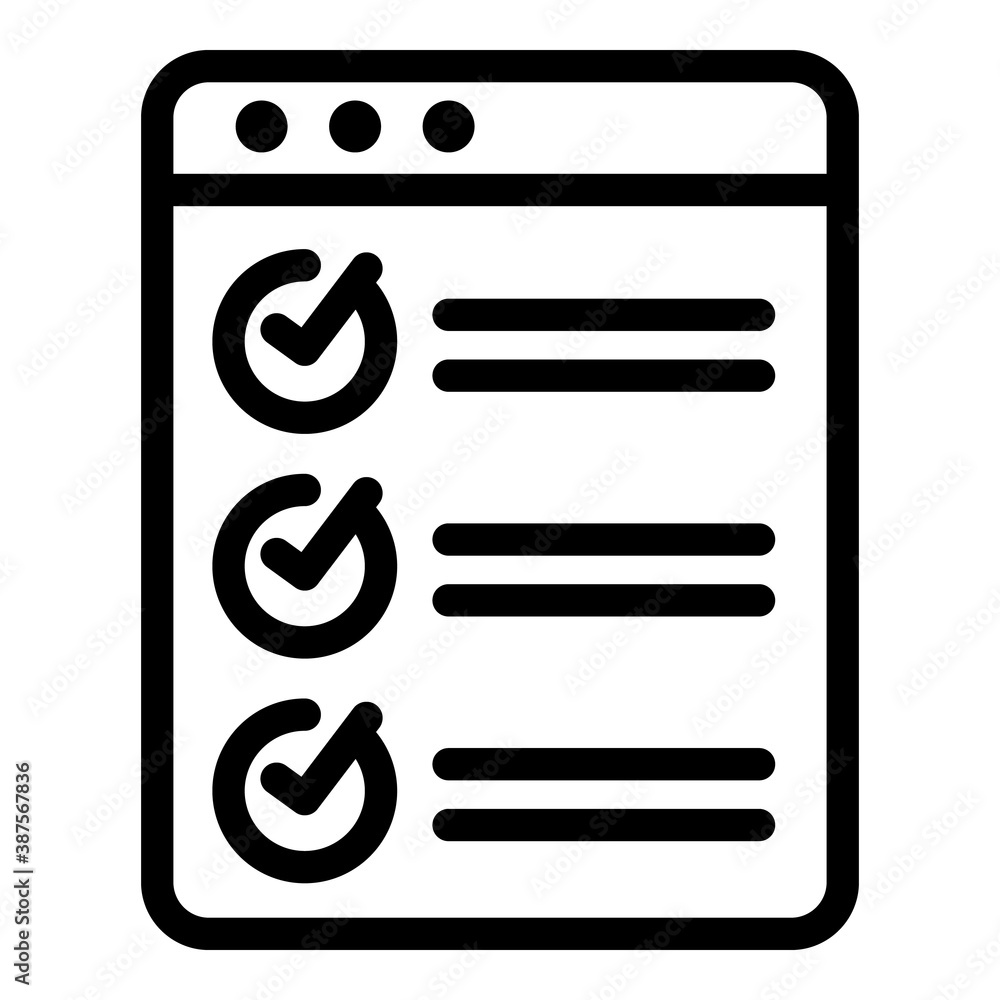 Web final exam icon. Outline web final exam vector icon for web design ...