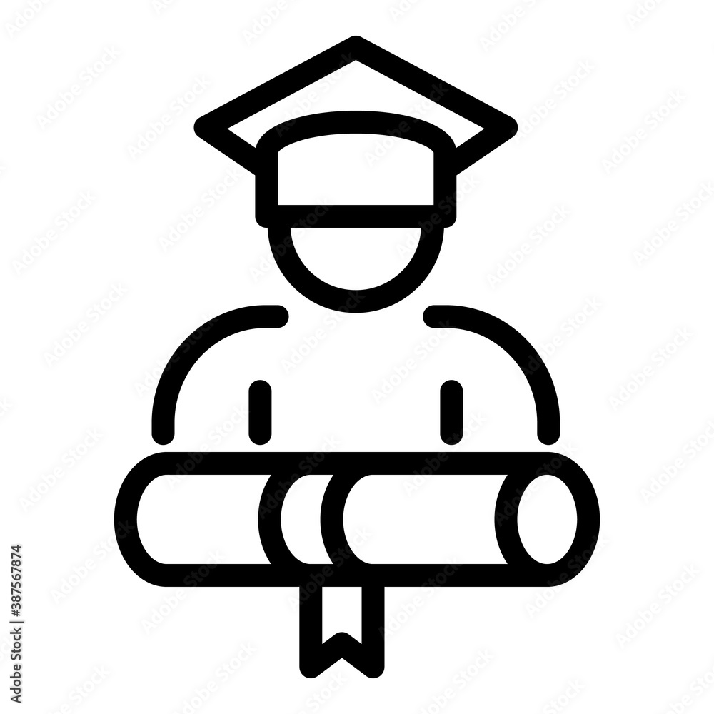 Final exam graduation icon. Outline final exam graduation vector icon ...