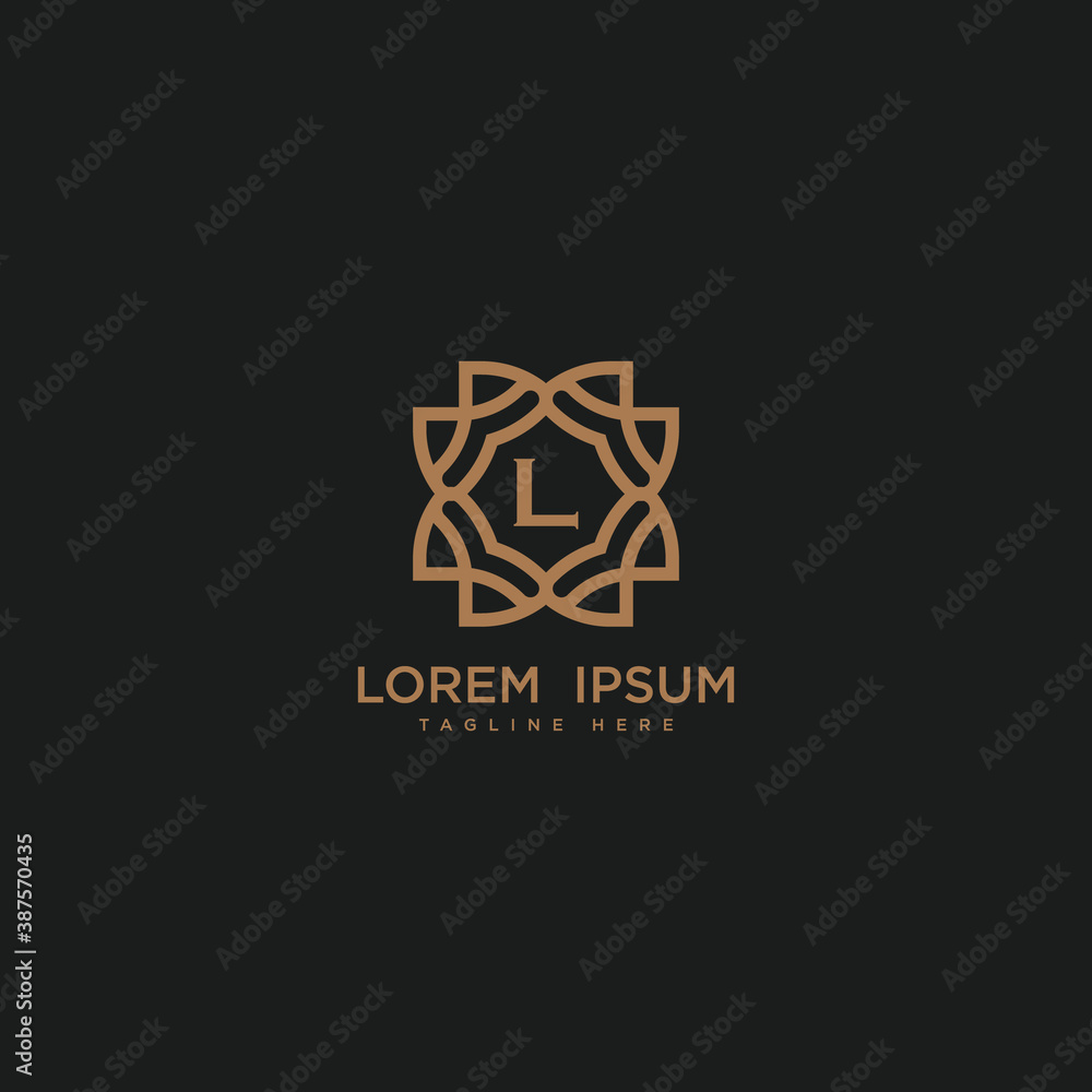 Luxury frame with Letter L logo icon design template elements, Vintage ...