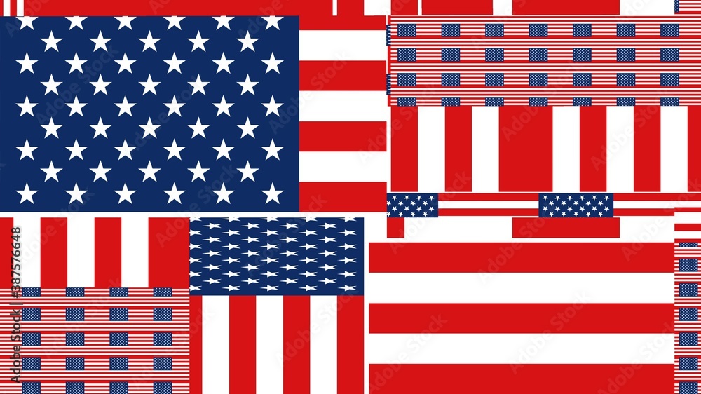 Original American flag. USA background. Artistic effect, funny US flag ...