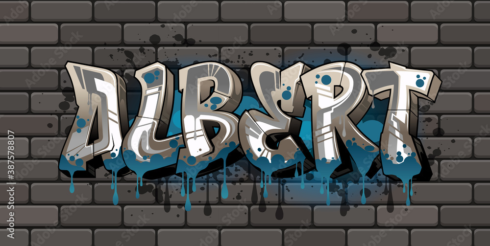 Albert Graffiti Name Design Stock Illustration | Adobe Stock