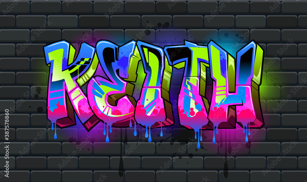 Keith Graffiti Name Design Stock Illustration | Adobe Stock
