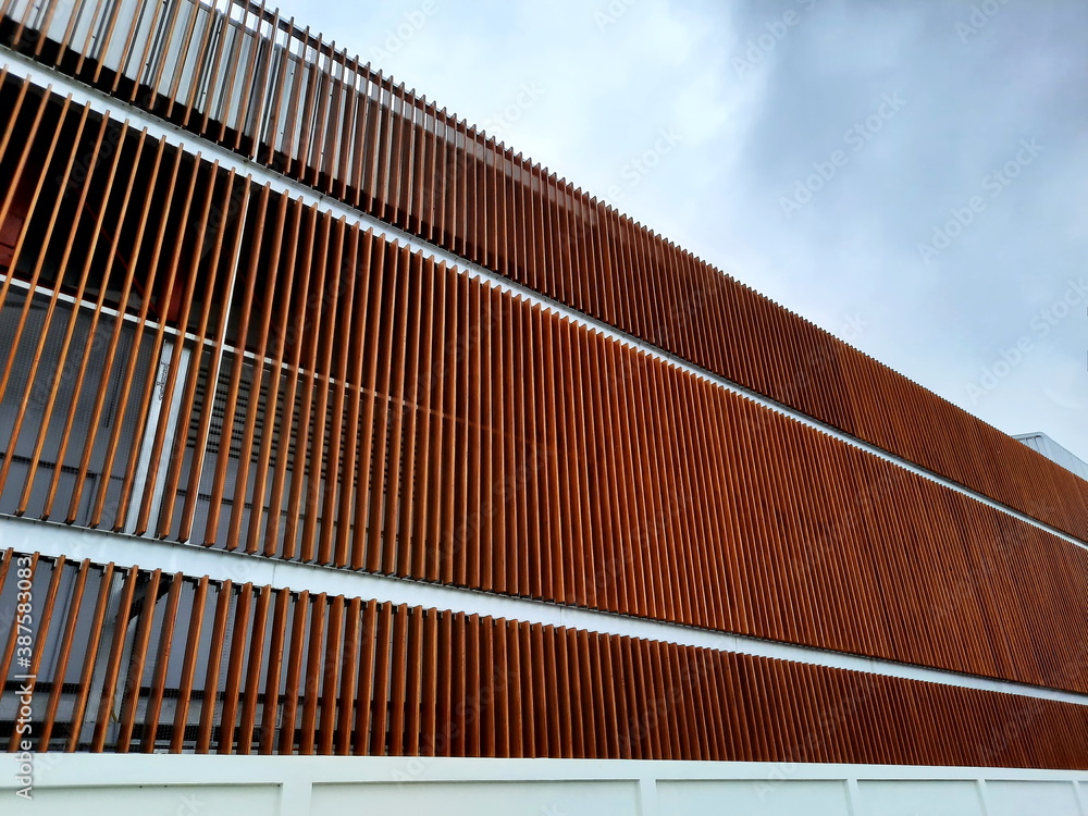 Slat architecture of the walls. Slat structure for light filtering and ...