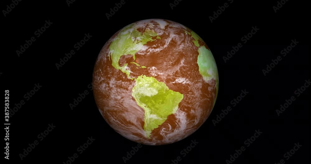 Damaged earth . Water polluted 3d earth on space. Virous attack all ...