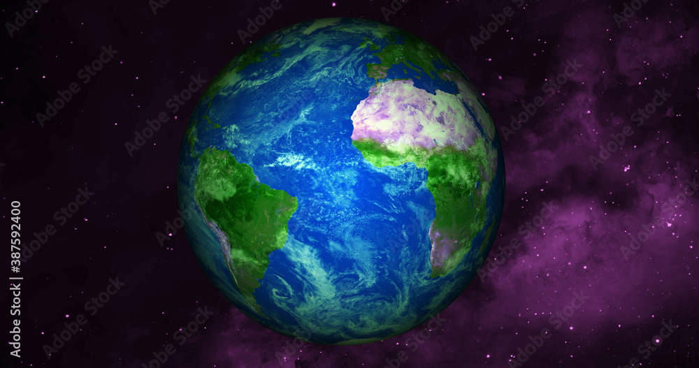 3d rendered photo realistic earth planet. Beautiful green earth planet ...