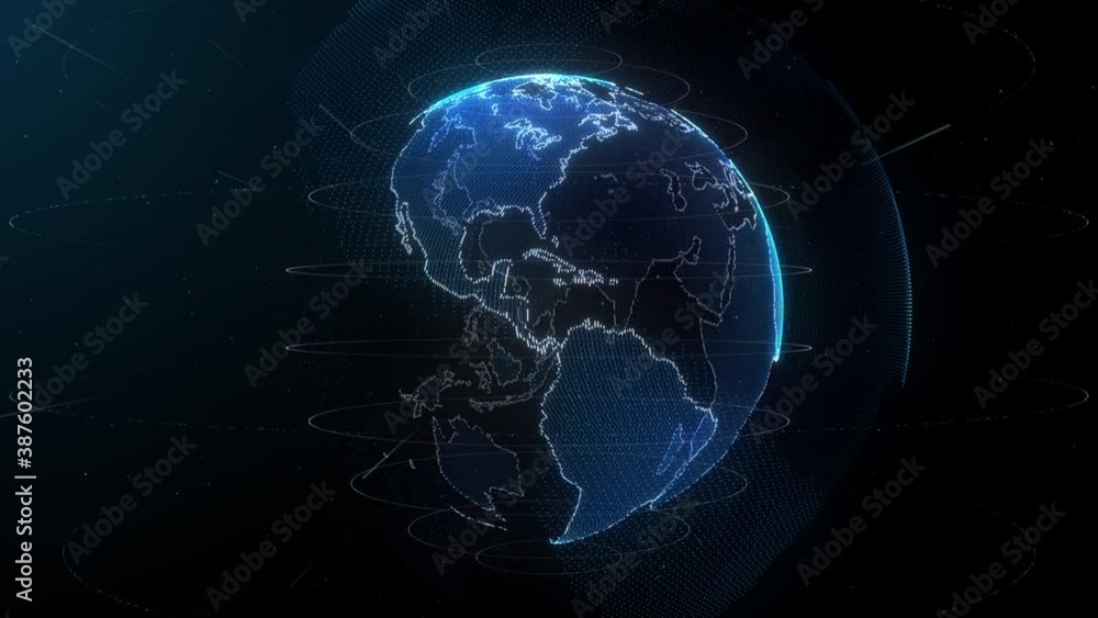 Digital earth rotating,Concept 3d animation social future technology ...