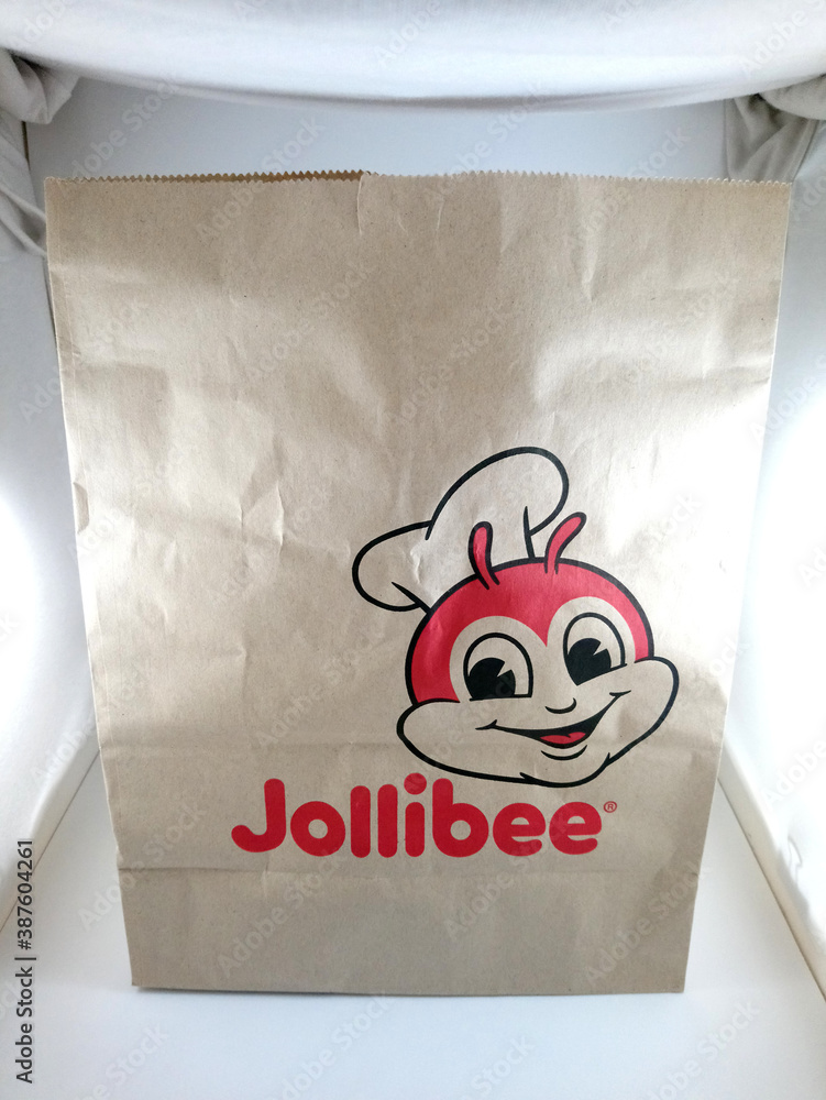 Jollibee brown paper take out bag in Manila, Philippines Stock Photo ...