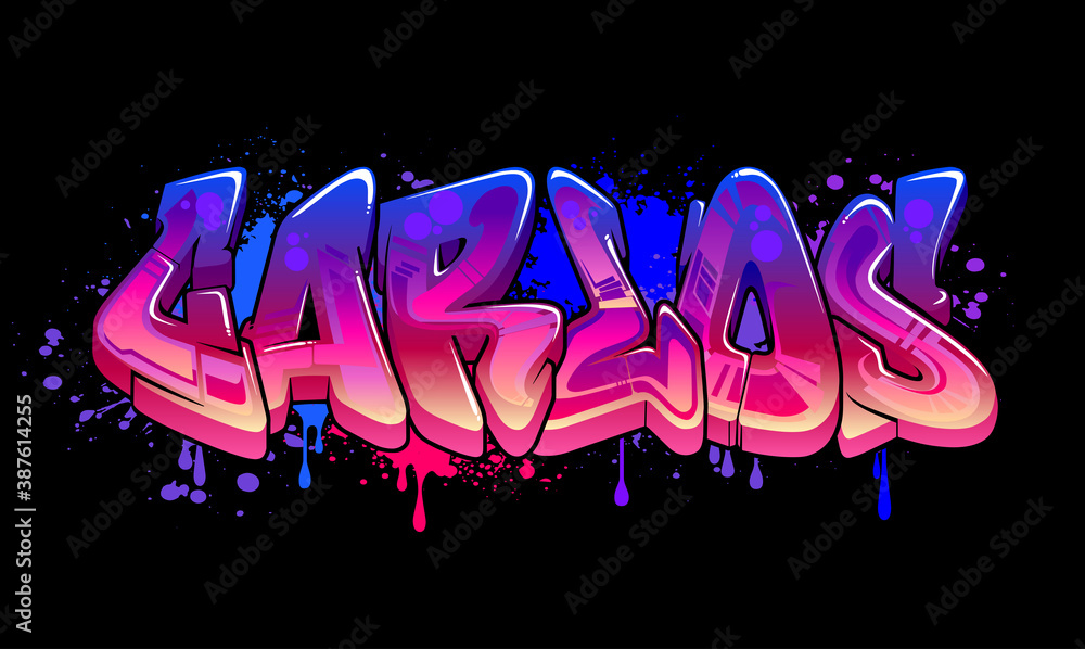 Carlos Graffiti Name Design Stock Illustration | Adobe Stock Carlos Graffiti Name Design Stock Illustration | Adobe Stock