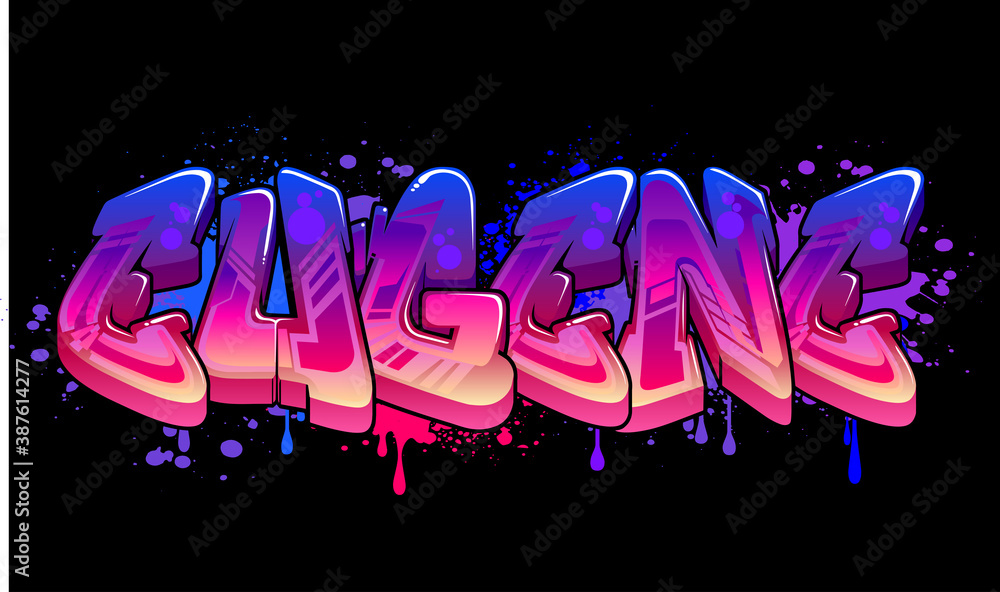 Eugene Graffiti Name Design Stock Illustration | Adobe Stock