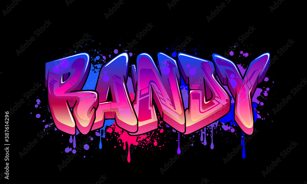 Randy Graffiti Name Design Stock Illustration | Adobe Stock