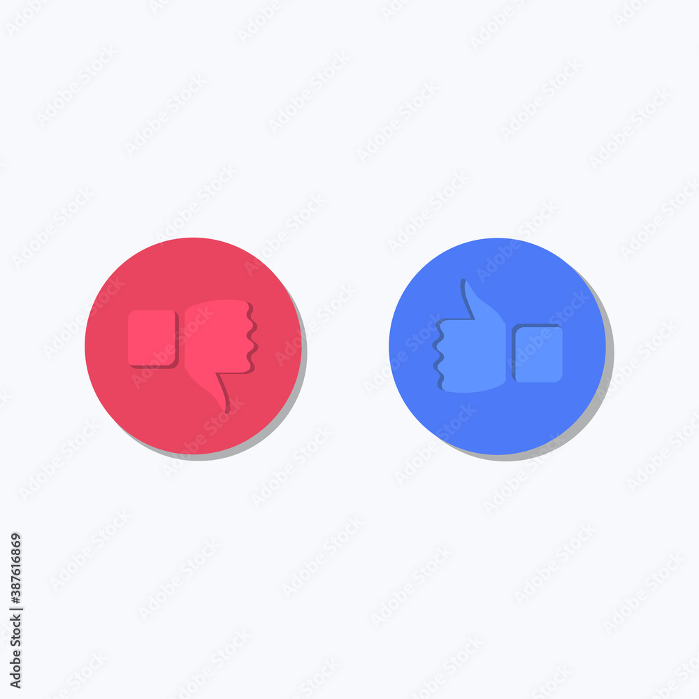 Like and Dislike vector flat Icons. Design Elements for smm, ad ...