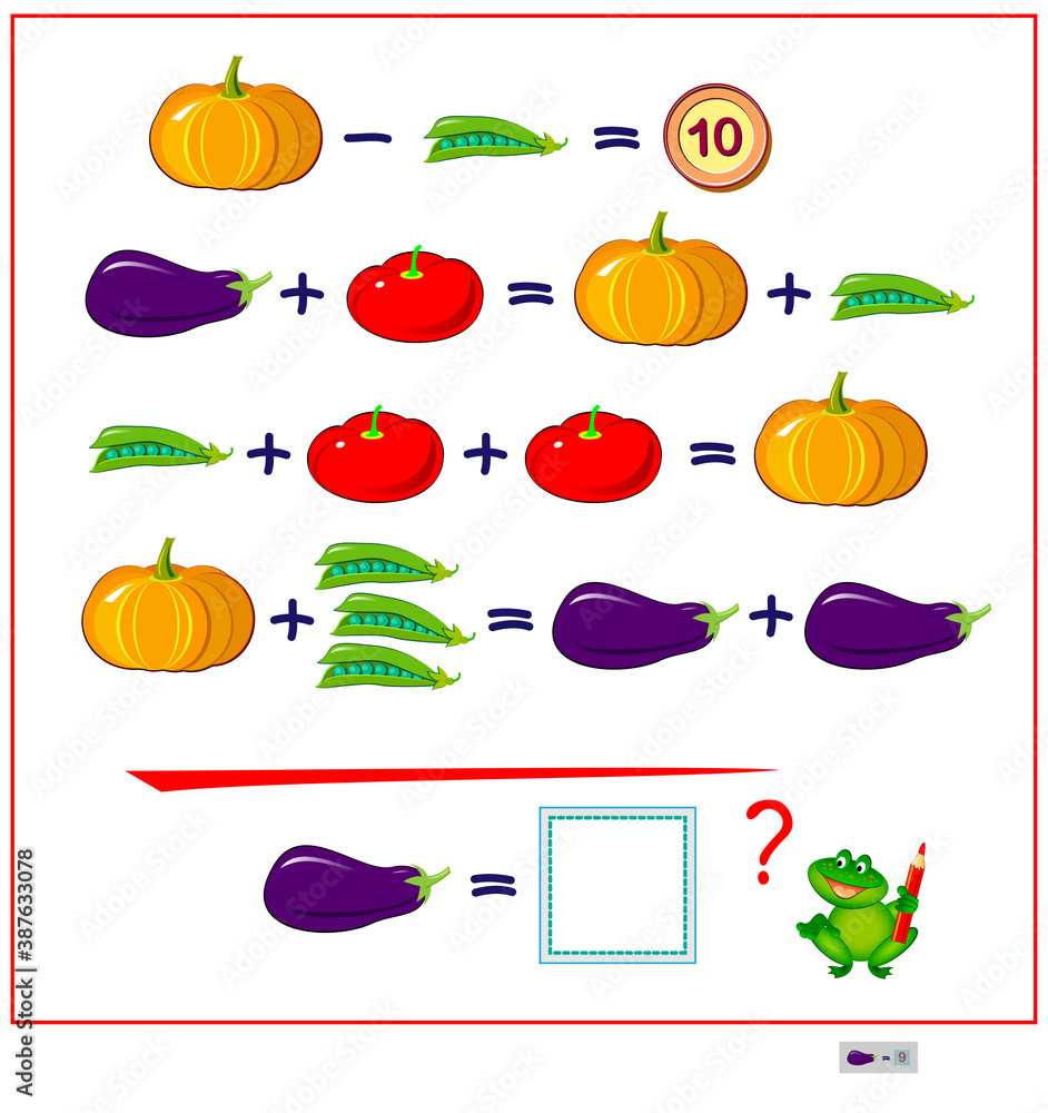 Vetor de Mathematical logic puzzle game for smartest. How much is the ...