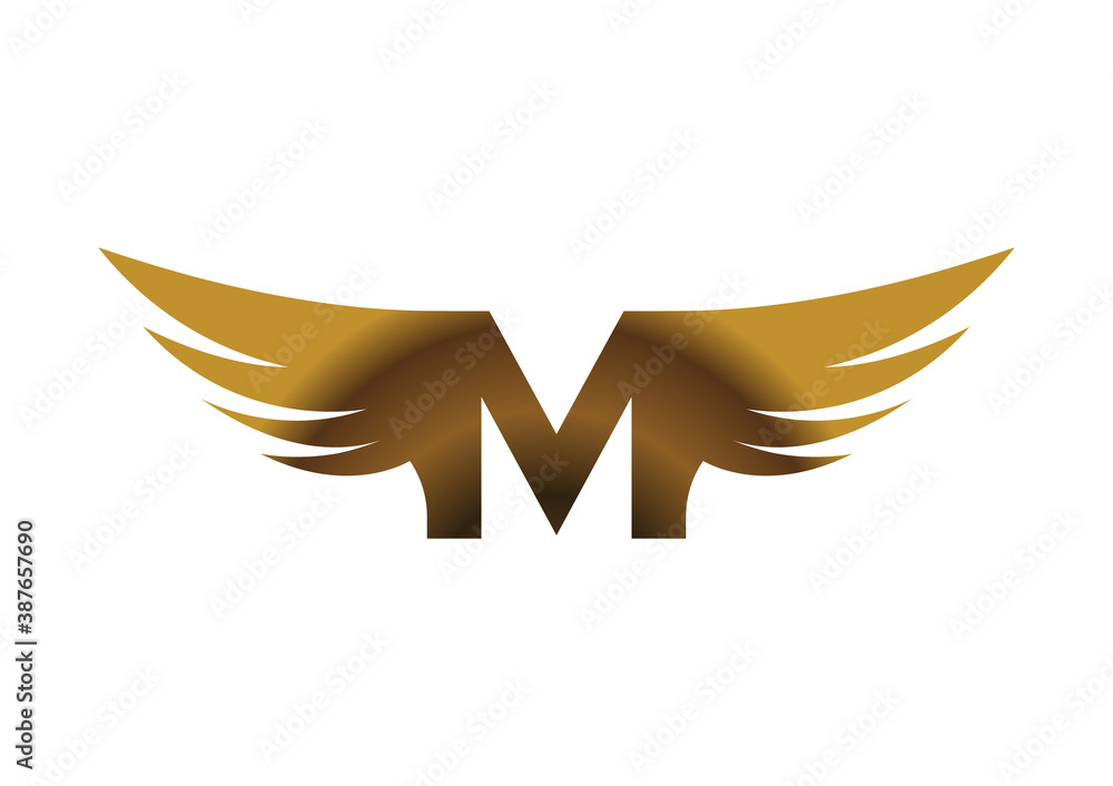 M Wings Alphabet Logo Design template Stock Vector | Adobe Stock