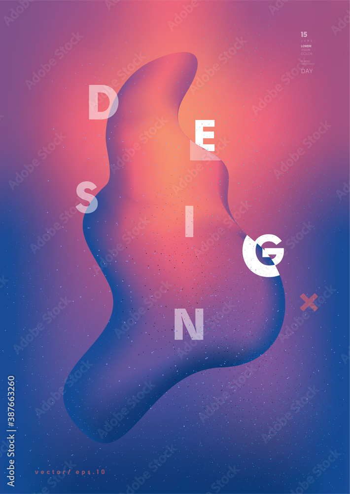 Abstract gradient background with elements and inscriptions, in a ...