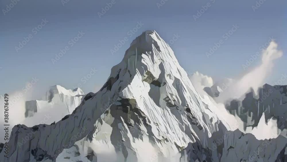 2D Anime Style Snow Mountain Animation. lofi hip hop, vaporwave, chill ...