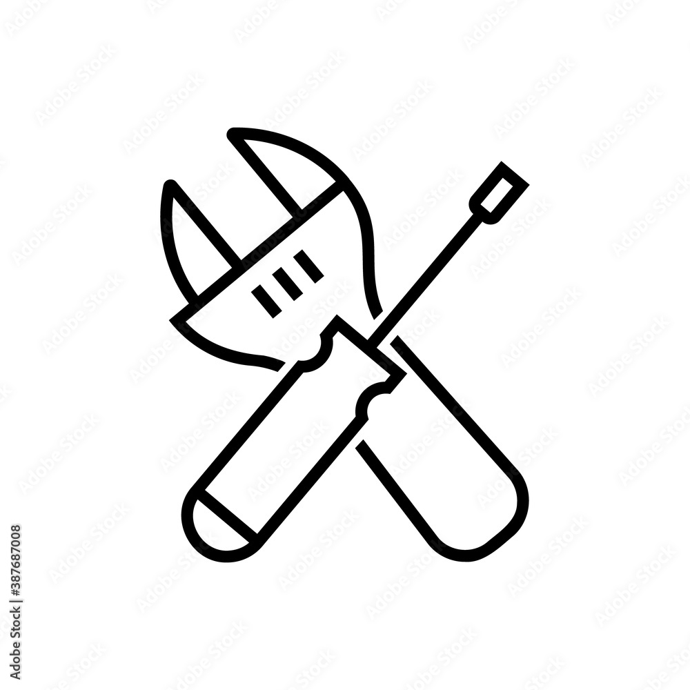 screwdriver icon isolated on white background from handcrafts ...
