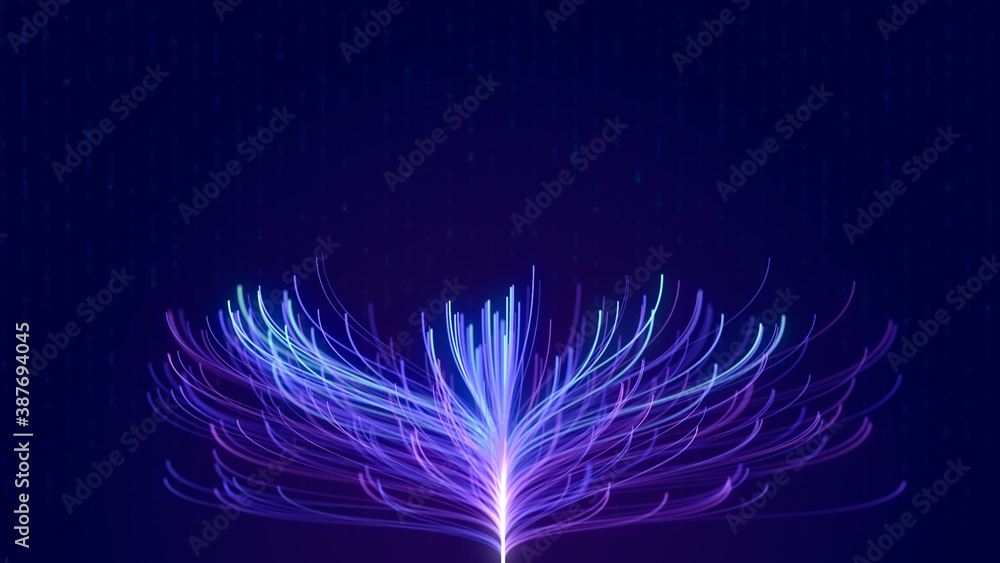 Data tree network line connection node structure concept with copy ...