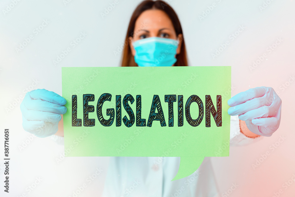 Handwriting text Legislation. Conceptual photo the exercise of the ...