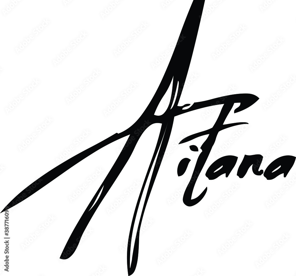 Aitana-Female Name Modern Brush Calligraphy Cursive Text on White ...