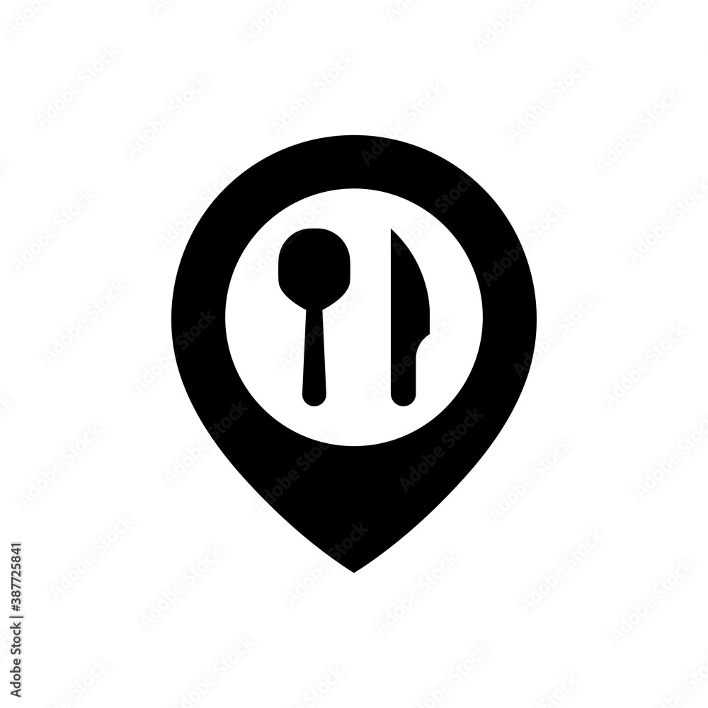 Restaurant location icon Stock Vector | Adobe Stock
