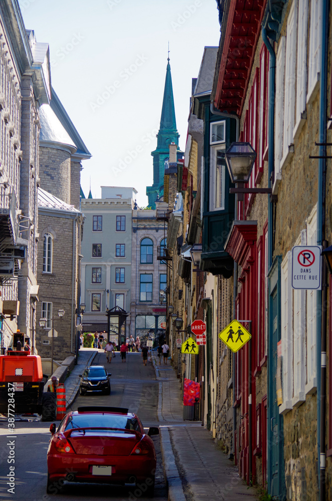 Romantic backstreet, side street or alley in historic old town of ...